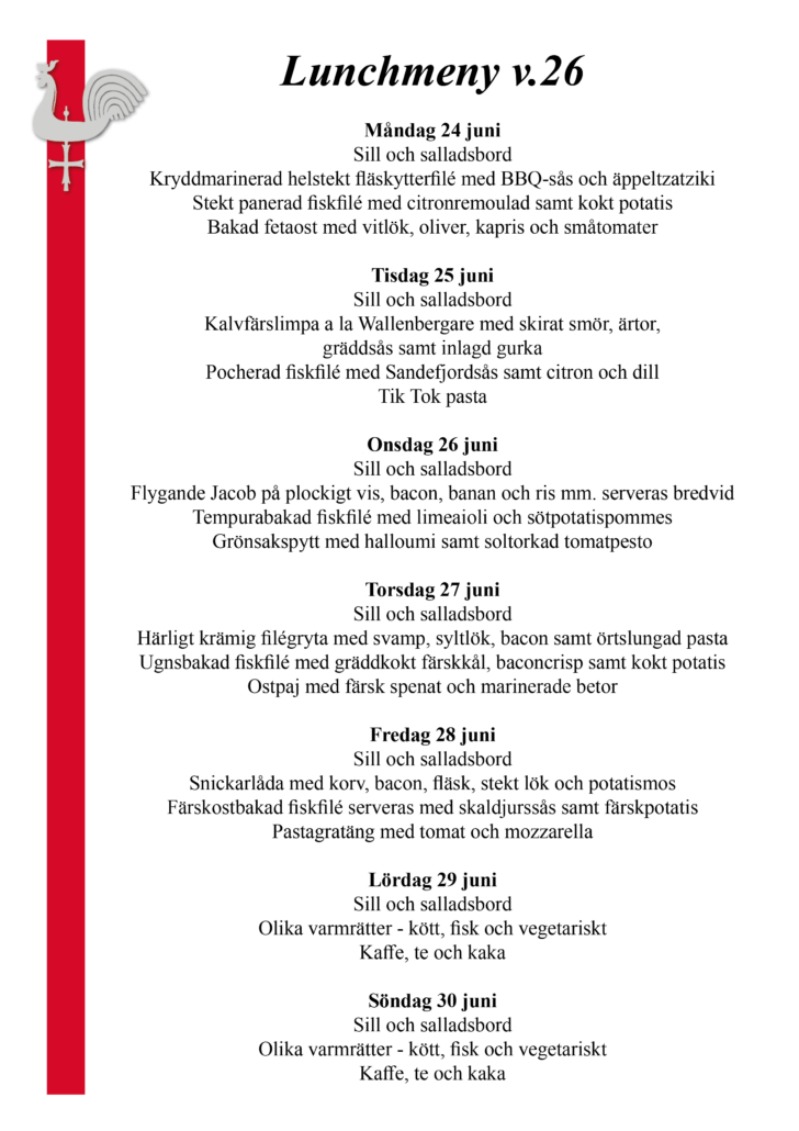 Dagens Lunch – Stiftsgården i Rättvik