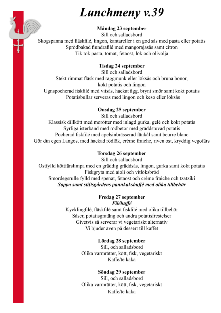 Dagens Lunch – Stiftsgården i Rättvik