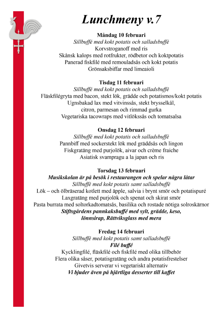 Dagens Lunch – Stiftsgården i Rättvik